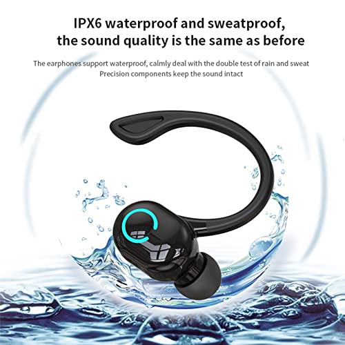 WskLinft 1 Pair Earphone Phone Call Long Endurance in-Ear Bluetooth-Compatible 5.2 Sports Headset Speaker Accessories Black