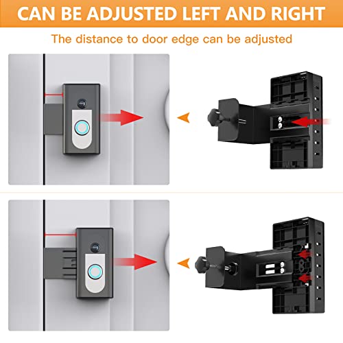 QIBOX Anti-Theft Video Doorbell Mount Compatible with Video Doorbell 4/3/3 Plus/2/1/(2020 Release), Adjustable No-Drill Mounting Bracket Wedge Adapter Holder Accessories for Home Rentals Office Room