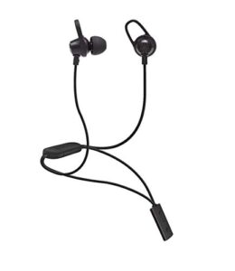 wicked audio bandido wireless — bluetooth earbuds with microphone and track control — wireless headset with metal housing, loop and fin attachments and enhanced bass — black