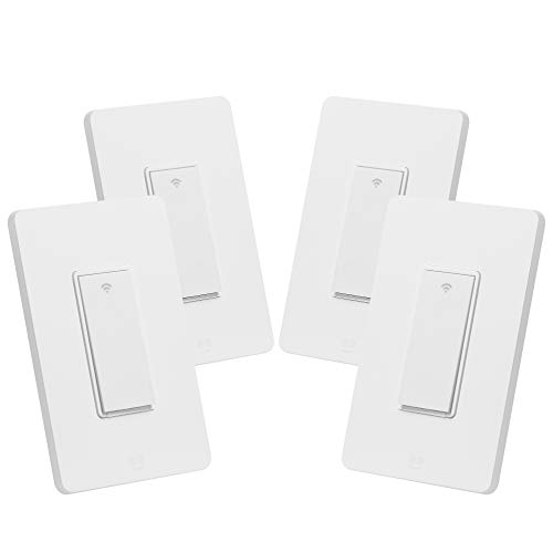 Geeni TAP Smart Wi-Fi Light Switch, No Hub Required, Compatible with Alexa, Google Home, Requires 2.4 GHz Wi-Fi (Smart Light Switch - 4 Pack)