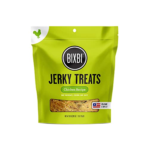 BIXBI Jerky Dog Treats, Original Chicken, 10 oz - USA Made Grain Free Dog Treats - High in Protein, Whole Food Nutrition, No Fillers