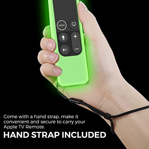 AhaStyle Protective Case for Apple TV Siri Remote [1st Gen] with AirTag Holder, Anti Slip Silicone Cover Compatible with 2016 Apple TV HD and 2017 Apple TV 4K [1st Generation] (Glow Green)