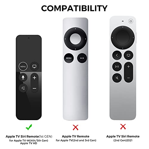 AhaStyle Protective Case for Apple TV Siri Remote [1st Gen] with AirTag Holder, Anti Slip Silicone Cover Compatible with 2016 Apple TV HD and 2017 Apple TV 4K [1st Generation] (Glow Green)