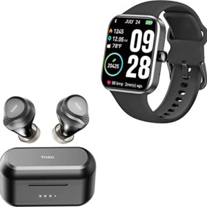 TOZO NC7 2022 Hybrid Active Noise Cancelling Wireless Earbuds & TOZO S2 44mm 2023 Smart Watch Alexa Built-in Fitness Tracker