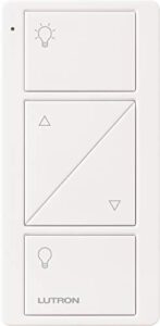 lutron pico smart remote control for caséta smart dimmer switch, 2-button with raise/lower, pj2-2brl-gwh-l01, white