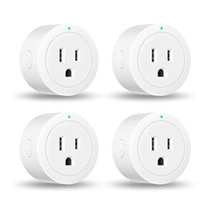 alexa smart plug, smart outlet bluetooth mesh, simple set up, alexa app remote control, etl & fcc certified, 4 pack