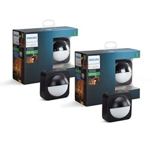 philips hue 541730-2 hue outdoor indoor motion sensor, black