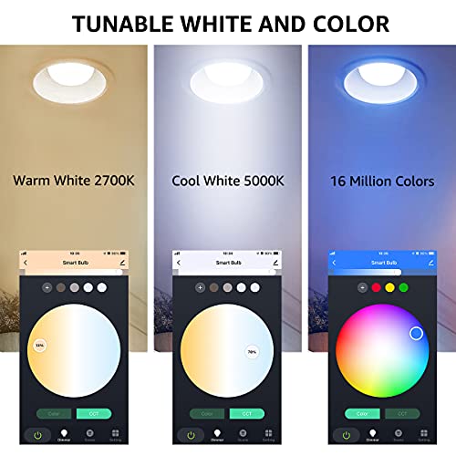 LED Flood Light Bulbs, WiFi Smart BR30 E26 Bulb, RGBW Color Changing Lights, Works with Alexa & Google Assistant, Dimmable Recessed Can Light Bulbs, 8W=65W, 700 Lumens, 2 Packs