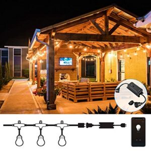 Smart Outdoor Dimmer, WiFi Plug-in Light Dimmer Switch for LED String Light, Wireless Remote Control Dimming-350W, Outdoor Plug Works with Alexa Google Home, IP44 Waterproof/Timer by Smartphone