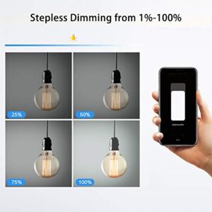 Smart Outdoor Dimmer, WiFi Plug-in Light Dimmer Switch for LED String Light, Wireless Remote Control Dimming-350W, Outdoor Plug Works with Alexa Google Home, IP44 Waterproof/Timer by Smartphone