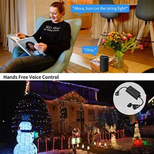 Smart Outdoor Dimmer, WiFi Plug-in Light Dimmer Switch for LED String Light, Wireless Remote Control Dimming-350W, Outdoor Plug Works with Alexa Google Home, IP44 Waterproof/Timer by Smartphone