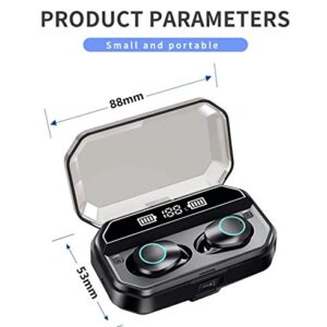 UScarmen Wireless Earbuds Bluetooth Headphones HiFi Sound Quality and Charging Case Digital Intelligence LED Display Earphones Built-in Mic Headset Deep Bass for Sport (Black)