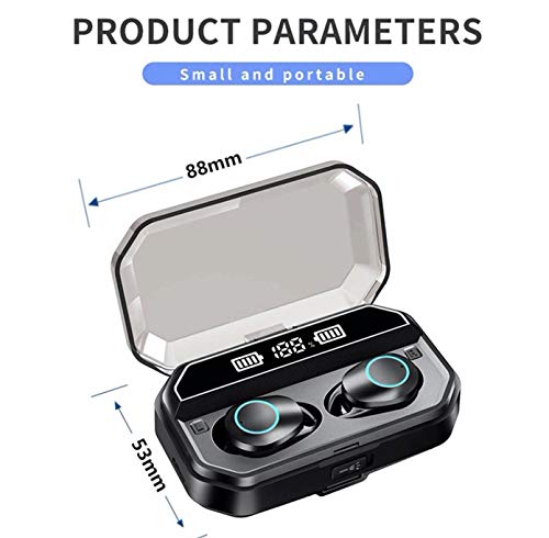 UScarmen Wireless Earbuds Bluetooth Headphones HiFi Sound Quality and Charging Case Digital Intelligence LED Display Earphones Built-in Mic Headset Deep Bass for Sport (Black)