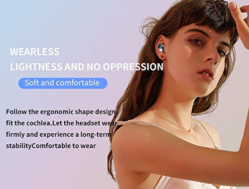 UScarmen Wireless Earbuds Bluetooth Headphones HiFi Sound Quality and Charging Case Digital Intelligence LED Display Earphones Built-in Mic Headset Deep Bass for Sport (Black)