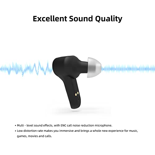 Heart Rate Monitoring TWS Earbuds Ergonomically Designed Health Earphones Bluetooth 5.2 Stable Connection Sport Wireless in-Ear Headphones, 23H Wireless Charing Case, ENC Clear Call, IPX3 Waterproof