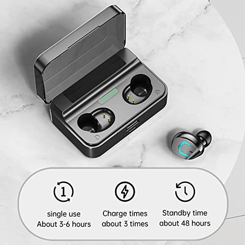 Wireless Bluetooth in-Ear Earbuds, Build-in Microphone, Premium Deep Bass Stereo Headphones, IPX7 Waterproof Sport Earbuds with LED Digital Display Charging Cabin