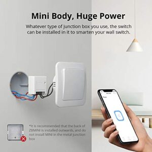 SONOFF ZBMINI ZigBee Mini Smart Light Switch(2 Way), Compatible with Alexa, SmartThings Hub, Google Home & SONOFF ZBBridge, ZigBee 3.0 Hub Required, Neutral Wire Required 4-Pack