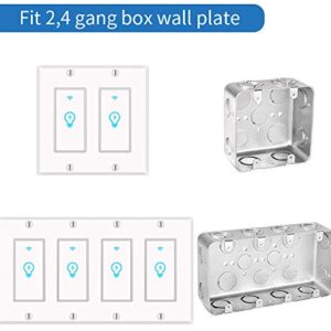 Smart Light Switch, Alexa Smart Double Switch, Smart Light Switch 2 Gang with Timing Schedule and Remote Control, Neutral Wire Needed, Compatible with Alexa and Google Home, Single Pole (2Pack)