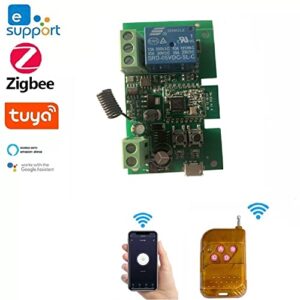 MHCOZY 1 Channel 5V 12V ZigBee Smart Relay Switch,Adjustable Selflock and Momentary Working Mode,Works with Tuya eWelink Zigbee Gateway