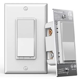 3-way smart wifi dimmer light switch, in-wall, no hub required, compatible with alexa and google home, etl and fcc listed（wf31s）