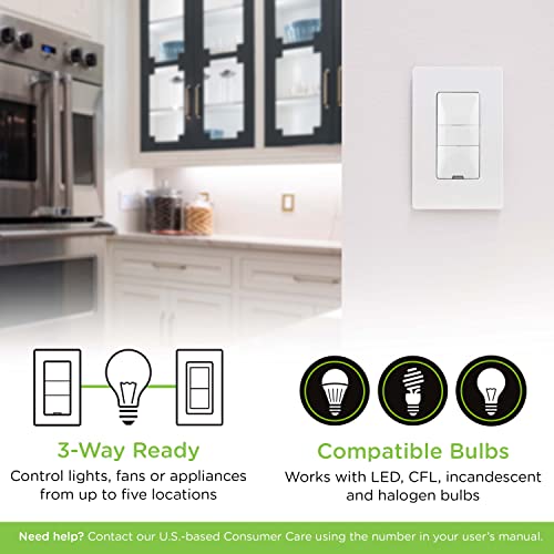 Enbrighten, White & Light Almond, GE Z-Wave Plus Smart Motion Light Dimmer, Works with Alexa, Google Assistant, SmartThings, Wink, Zwave Hub Required, Repeater/Range Extender, 3-Way Compatible, 26933