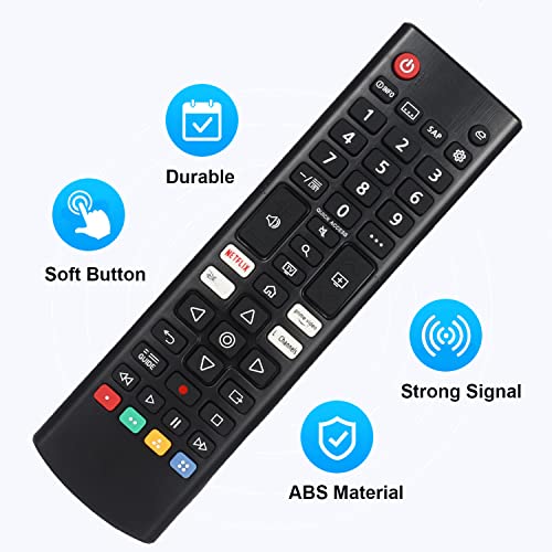 AKB76037601 Universal Remote Control Compatible with LG LED OLED LCD Smart TV, 4K 8K UHD HDTV Smart TV, webOS NanoCell QNED Smart TV with Netflix and Prime Video Keys [ with Batteries ]