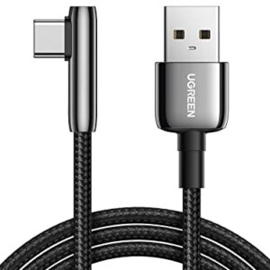 UGREEN USB C Cable Right Angle USB A to USB C Cable Braided Cord Compatible with iPad Pro, Air, Pixel, Galaxy S10 S10+ A13, Honor Note 20, LG V60/50, etc.3.3FT