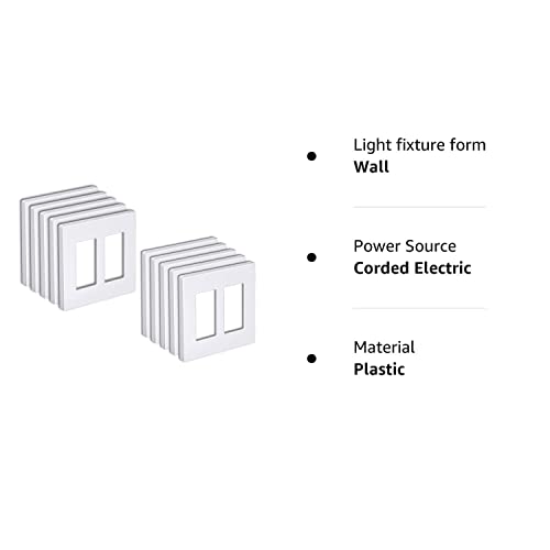 [10 Pack] BESTTEN 2-Gang Screwless Wall Plate, USWP6 Snow White Series, Decorator Outlet Cover, H4.69” x W4.73”, for Light Switch, Dimmer, GFCI, USB Receptacle