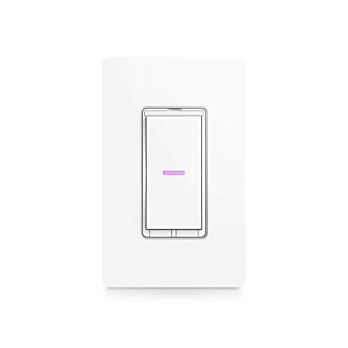 iDevices IDEV0008HW Wi-Fi Smart Wall Switch-Works with Alexa, Siri and The Google Assistant, White