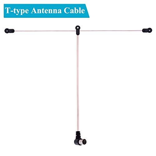 Fancasee Universal FM Antenna Dipole 75 Ohm F Male Push On Plug Coax Coaxial Cable Antenna with PAL 3.5mm BNC Jack Connector & 75 to 300 Ohm Adapter FM Radio Antenna for Home AV Stereo Receiver Indoor