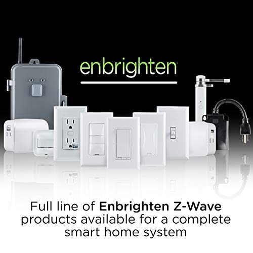 Enbrighten Z-Wave Smart Rocker Light Dimmer with QuickFit and SimpleWire, 3-Way Ready, Works with Alexa, Google Assistant, ZWave Hub Required, Repeater/Range Extender, White & Light Almond, 46203