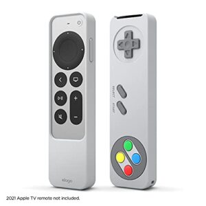 elago R4 Retro Case Compatible with 2022 Apple TV 4K Siri Remote 3rd Generation, Compatible with 2021 Apple TV Siri Remote 2nd Gen - Classic Controller Design [Non-Functional], Protective (Light Grey)