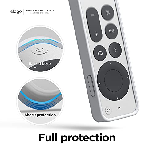 elago R4 Retro Case Compatible with 2022 Apple TV 4K Siri Remote 3rd Generation, Compatible with 2021 Apple TV Siri Remote 2nd Gen - Classic Controller Design [Non-Functional], Protective (Light Grey)