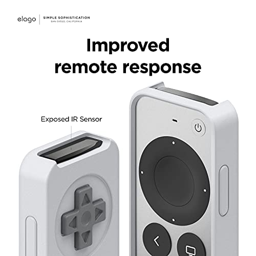 elago R4 Retro Case Compatible with 2022 Apple TV 4K Siri Remote 3rd Generation, Compatible with 2021 Apple TV Siri Remote 2nd Gen - Classic Controller Design [Non-Functional], Protective (Light Grey)