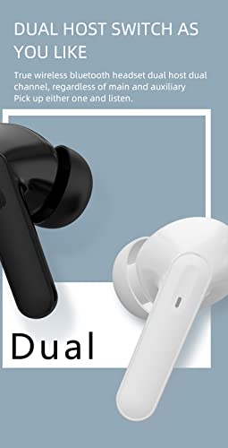 Wireless Earbuds Bluetooth 5.3+EDR/ENC+ANC Dual Noise Cancelling Headphones/LED Power Display/HD Voice Call Mic Headset/Type-C Fast Charge 48H Playback/IPX6 Waterproof Earbuds/Audifonos (White)