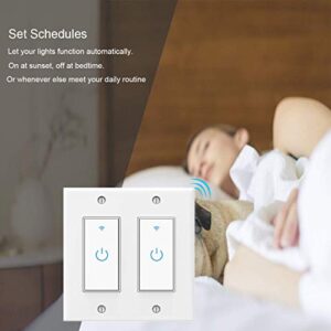 WiFi Light Switch Smart Switch 2 Gang Touch Wall Switch - Compatible with Alexa Google Assistant