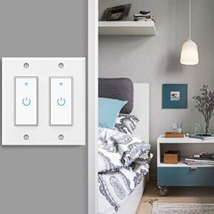 WiFi Light Switch Smart Switch 2 Gang Touch Wall Switch - Compatible with Alexa Google Assistant