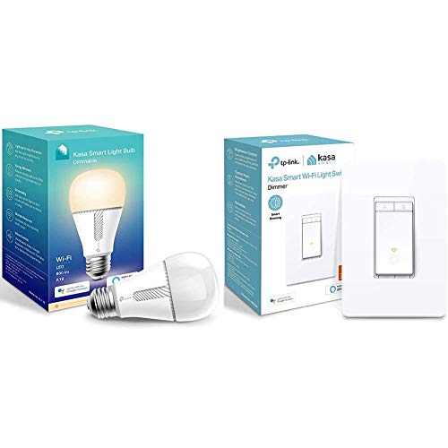 Kasa Smart Light Bulb & Smart Dimmer Switch by TP-Link, Single Pole, Needs Neutral Wire,WiFi Light Switch for LED Lights, Compatible with Alexa and Google Assistant,UL Certified, 1-Pack(HS220)