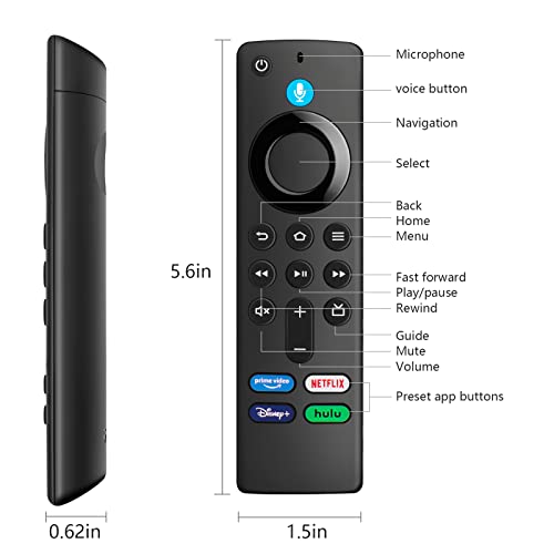 Voice Replacement (3rd Gen) TV Remote Controls, Requires Compatible with Fire TV Stick /4K/Max/Lite/Cube