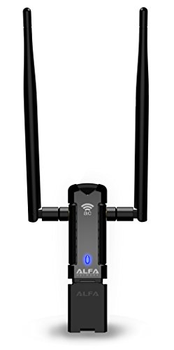 Alfa Long-Range Dual-Band AC1200 Wireless USB 3.0 Wi-Fi Adapter w/2x 5dBi External Antennas - 2.4GHz 300Mbps / 5Ghz 867Mbps - 802.11ac & A, B, G, N