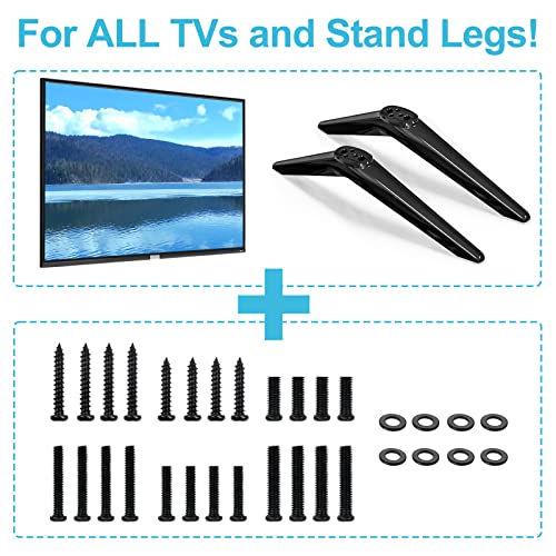 Universal TV Stand Screws and Washers for TV Stand Legs Screws Kit for Insignia Sony Toshiba RCA Roku TV Mount Screws Kit, Universal TV Leg Screws, Includes Screws, Washers