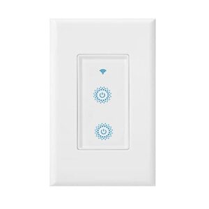 nexete smart wi-fi double light switch, 2 in1 single pole switch compatible with alexa google assistant & ifttt,remote control, timing function no hub required (1-pack double smart switch)