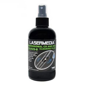 Compact Disc CD CDR and DVD DVD-R Cleaning Solution Fluid (Not a Scratch Remover) 8 Ounce (237 ML) Spray Bottle Cleaner CD-DVD-8 Made in USA Lasermedia