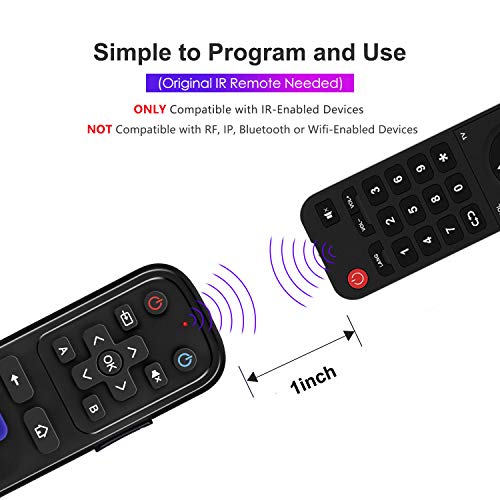 SofaBaton R2 Universal Remote for IR Devices, Replacement for Roku Remote Control,13 Extra IR Learning Power Volume/Mute/Button for TVs/Blu-ray/DVD/Cable/Satellite (Not Support WiFi/Bluetooth/RF)