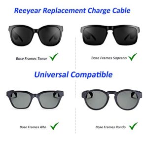 Replacement Charging Cable Flexible USB Cable with Magnetic Charger Connector Compatible with Bose Frames Alto S/M M/L, Rondo, Bose Frames Soprano/Tenor Bluetooth Sunglasses,2 Pcs