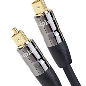 Alpluto Optical Audio Cable (20ft) Digital Fiber Optic Toslink Cables Male to Male 24K Gold Plated Cord Optical Cables for Home Theater, Sound Bar, Playstation, Xbox - Pro Series, TV and More