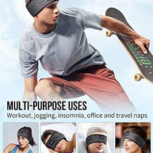 MUSICOZY Sleep Headphones Bluetooth Headband, Wireless Music Sleeping Headphones Mask Earbuds IPX6 Waterproof for Side Sleepers Workout Running Insomnia Travel Yoga Cool Gadgets Tech Unique Gift 2 Pcs