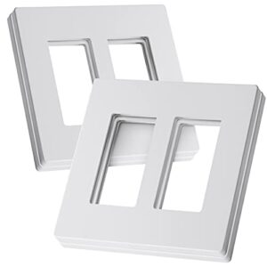 bates- screwless decorator wall plates, two gang switch plate covers, 4 pack, screwless wall plates 2 gang, white switch plate covers, switch cover plate, wall switch cover, electrical outlet cover…