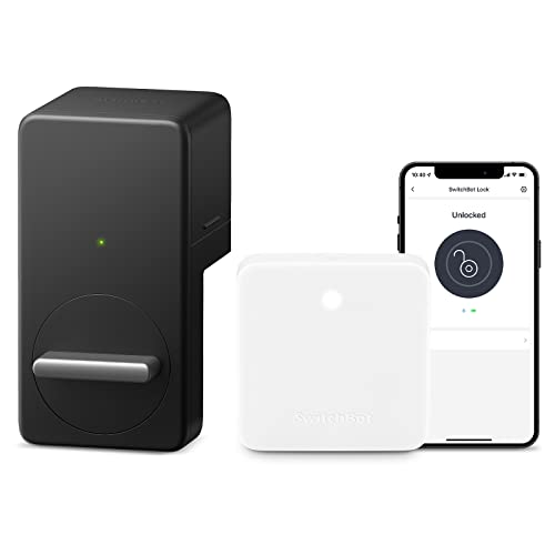 SwitchBot Wi-Fi Smart Lock, Keyless Entry Door Lock, Smart Door Lock Front Door, Electronic Smart Deadbolt, Fits Your Existing Deadbolt in Minutes,Great for Airbnbs, Vacation Rentals and More