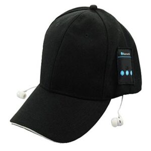 lzcat unisex bluetooth baseball cap sun hat smart wireless bluetooth headset sports cap music speaker mic summer cap (black)